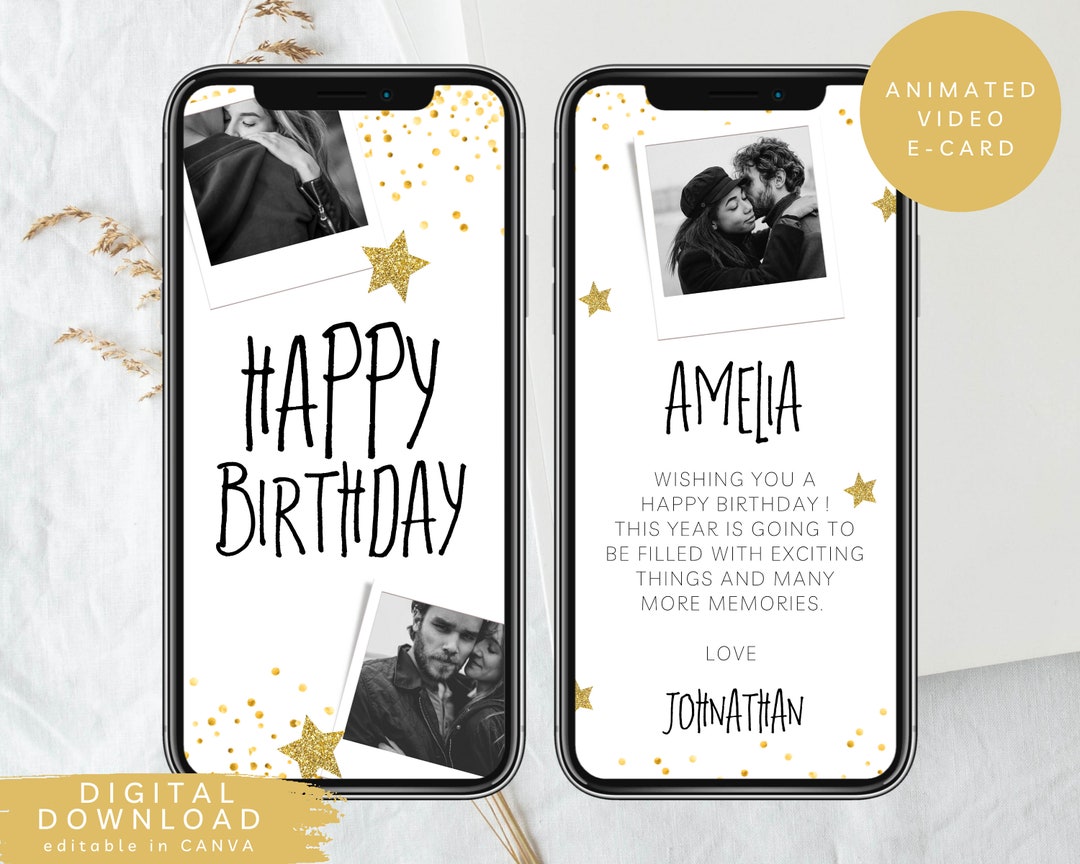 Birthday Animated E-card, Animated Birthday Announcement, Glitter ...