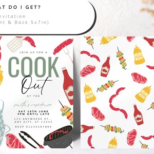 BBQ Cookout Party Invitation, Bbq Pool Party, Summer Cookout Invite ...