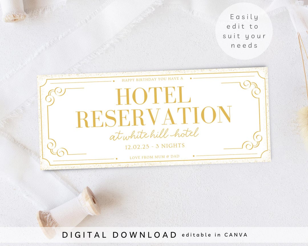 Personalised Surprise Hotel Stay Gift Voucher, Perfect Gift Idea for ...