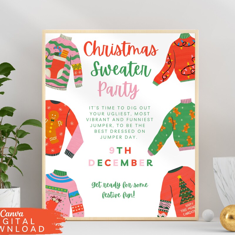 Christmas Jumper Day Posters - Etsy UK