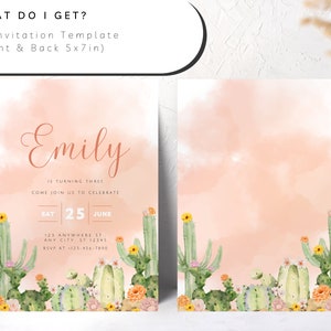 Cactus Birthday Party Invitation, Adults Mexican Birthday Invite, Pink ...