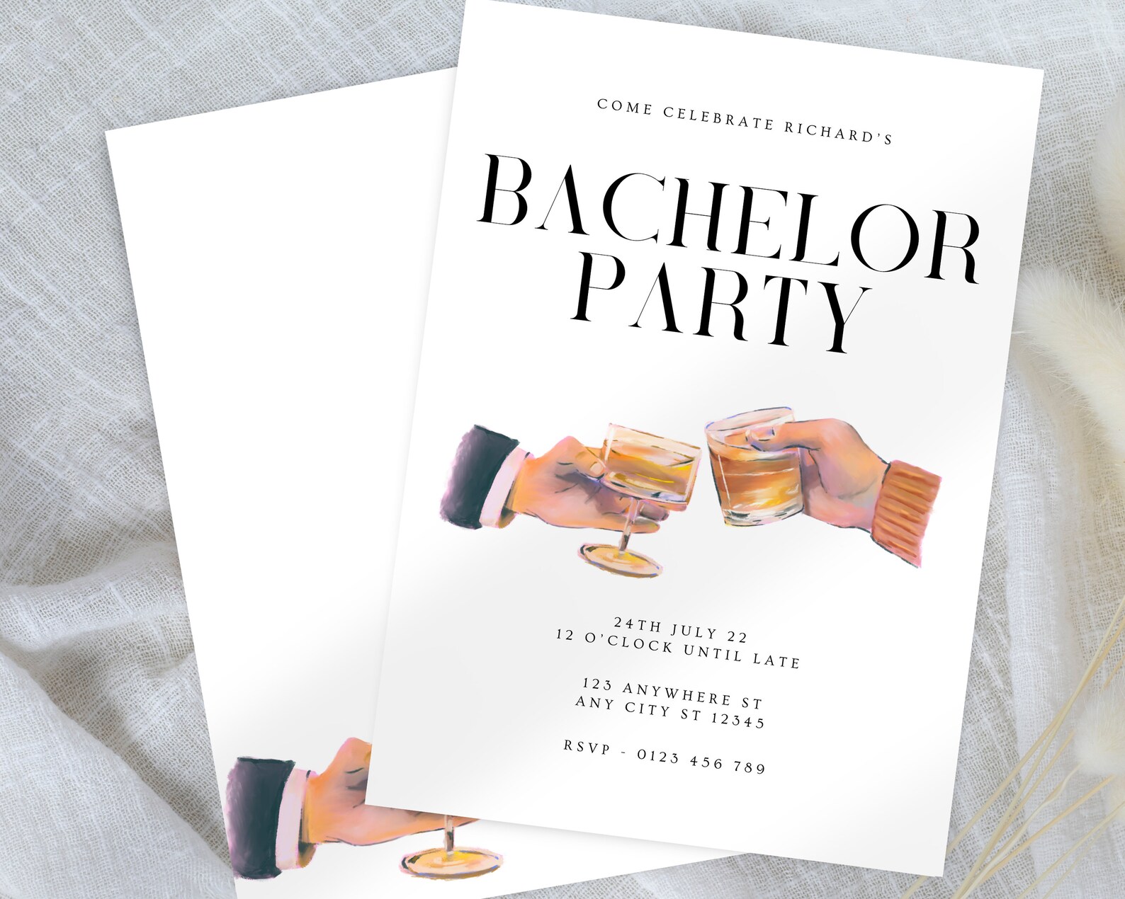 Bachelor Party Invitation Simply Stag Do Invite Bachelor - Etsy