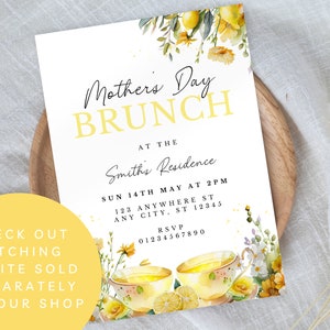 Editable Lemon Mother’s Day Gift Tag, Tea Party Mother Tag, Printable ...