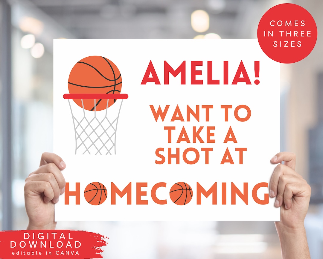 Basketball Homecoming Sign, Digital Homecoming Ask Idea, Digital Want ...