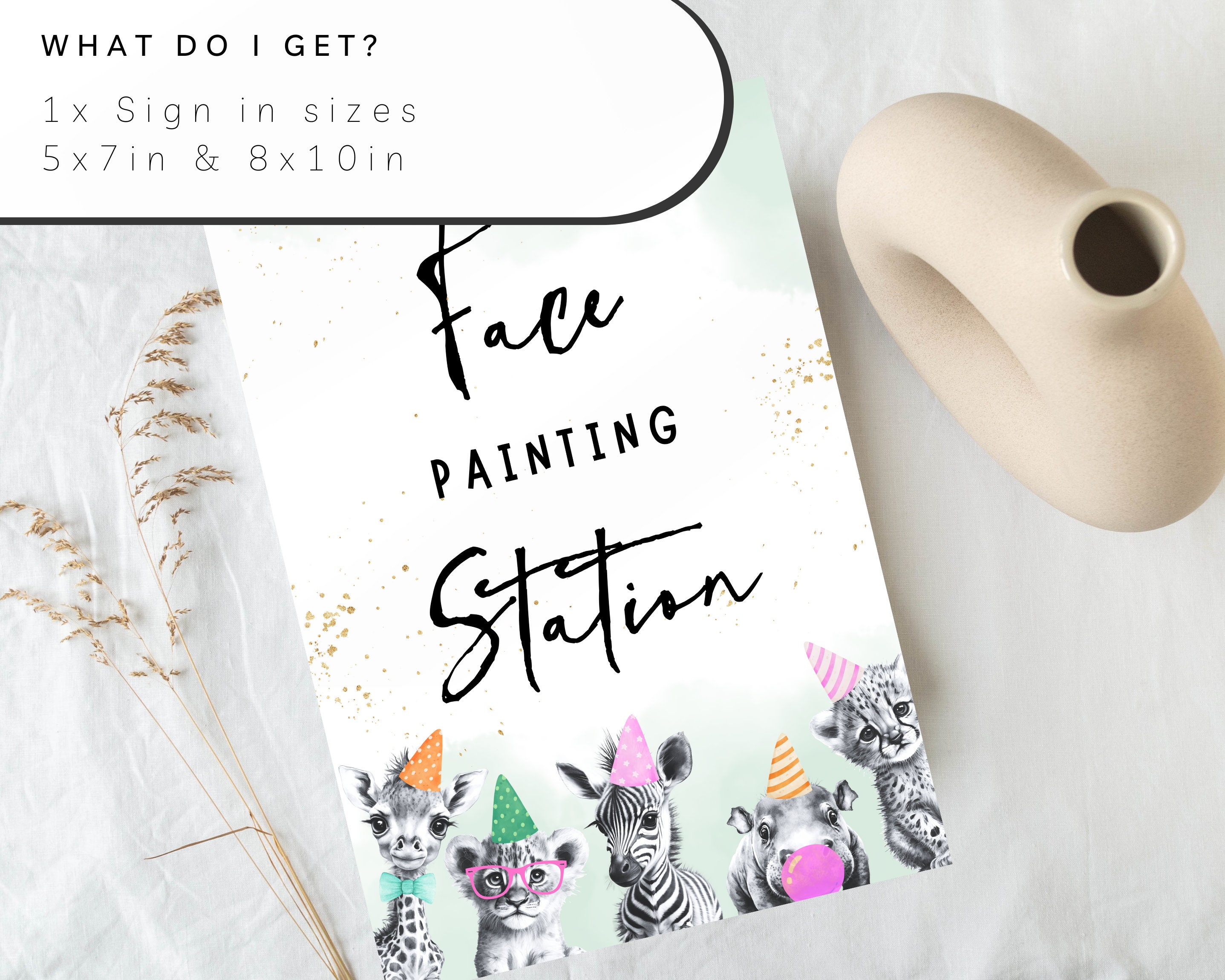 Editable Face Painting Station Sign Jungle Party Sign Wild - Etsy