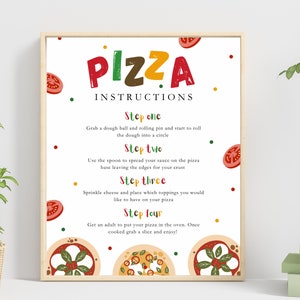 Editable Make Your Own Pizza Instructions Sign, Slice of Fun Pizza ...