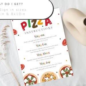Editable Make Your Own Pizza Instructions Sign, Slice of Fun Pizza ...