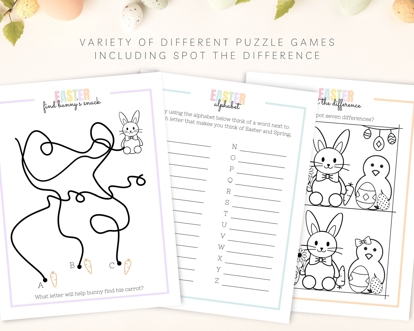 Easter Games Bundle, Easter Activity Printable, Easter Egg Hunt Card ...