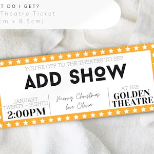 Editable Theatre Ticket Voucher, Musical Theatre Surprise Gift Ticket ...