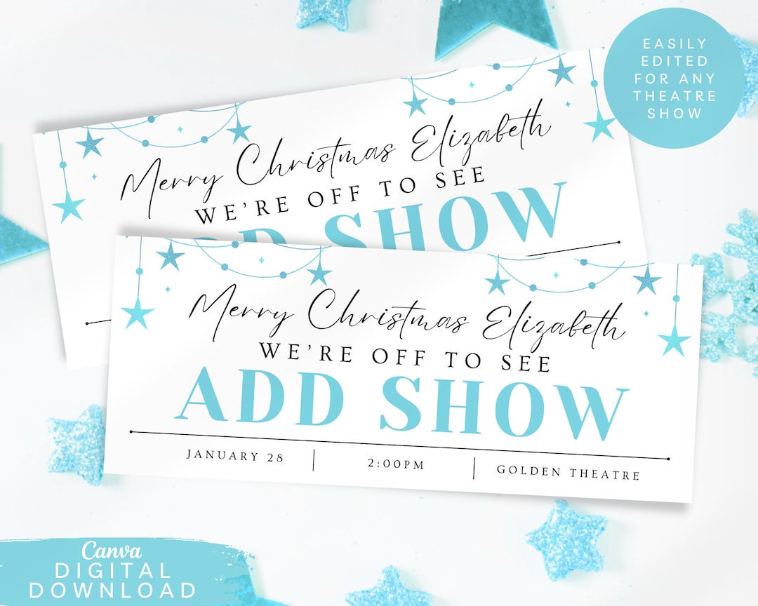 Editable Theatre Ticket Voucher, Musical Theatre Surprise Ticket ...