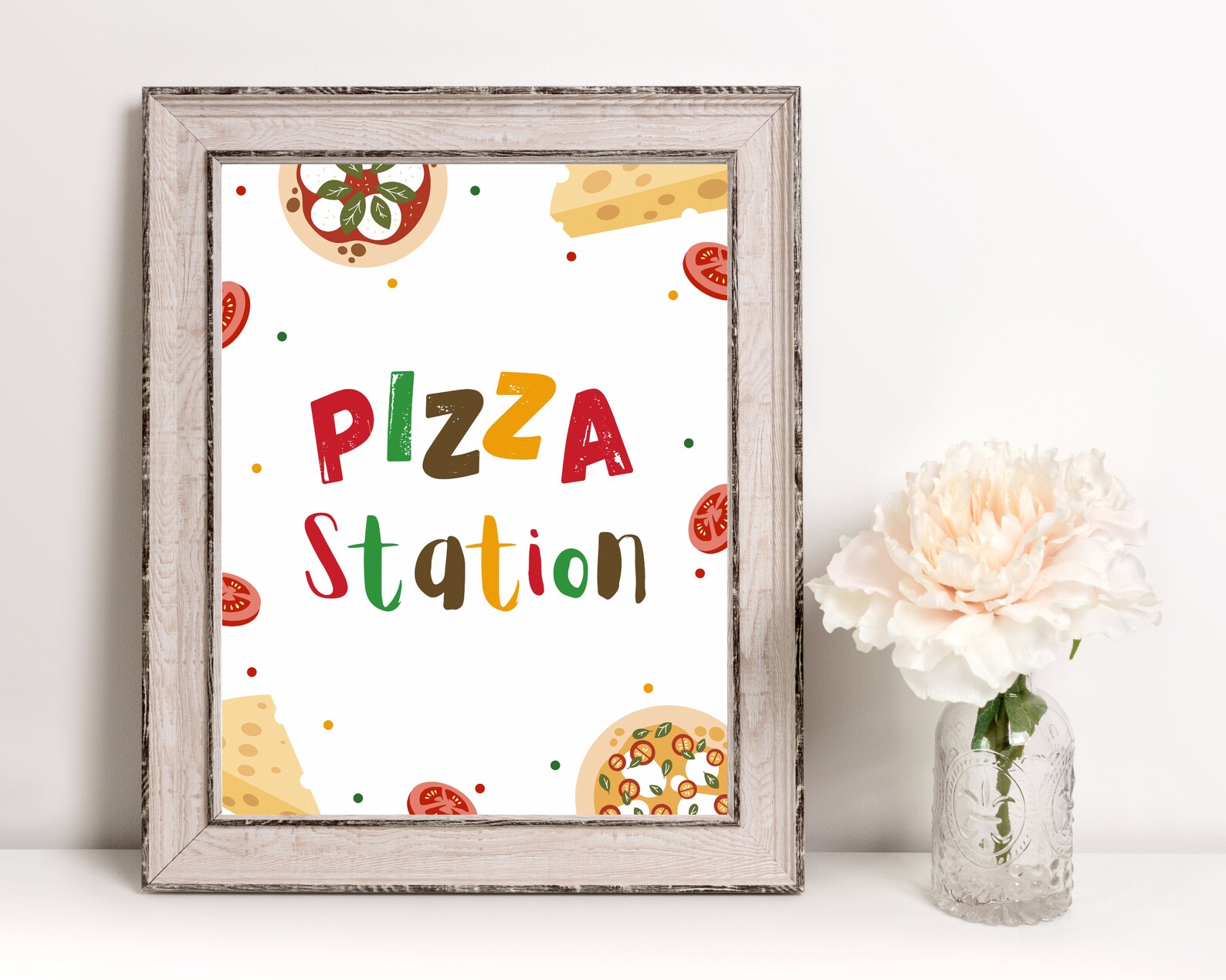 Editable Pizza Station Sign, Slice of Fun Pizza Board, Kids Pizza Bar ...