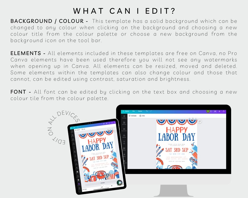 Editable Labor Day Bbq Party Invitation Cute Labor Day - Etsy