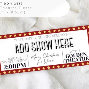 Editable Digital Theatre Ticket Voucher, Musical Theatre Surprise ...