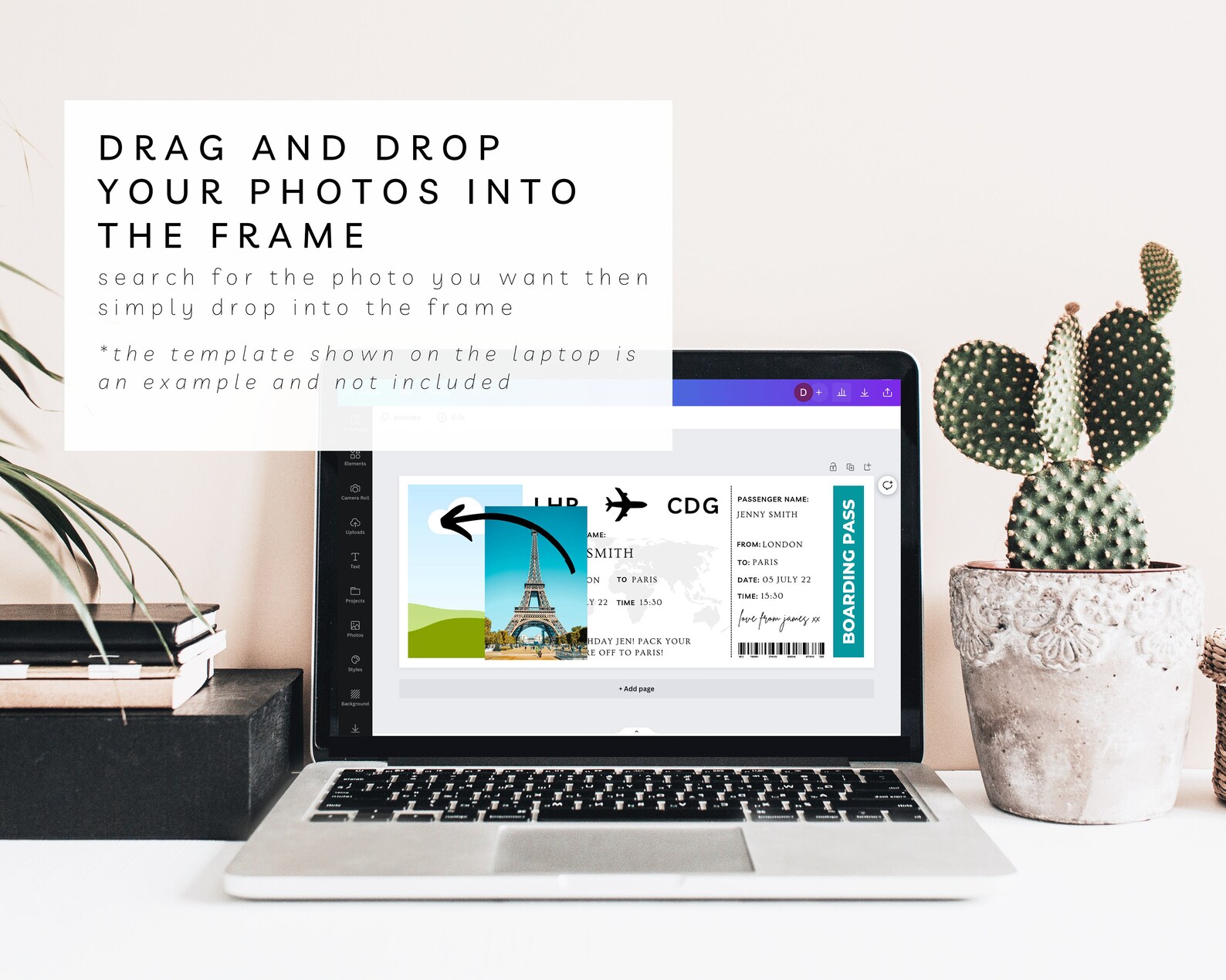 Editable Dubai Boarding Plane Ticket, Print Surprise Trip Voucher ...