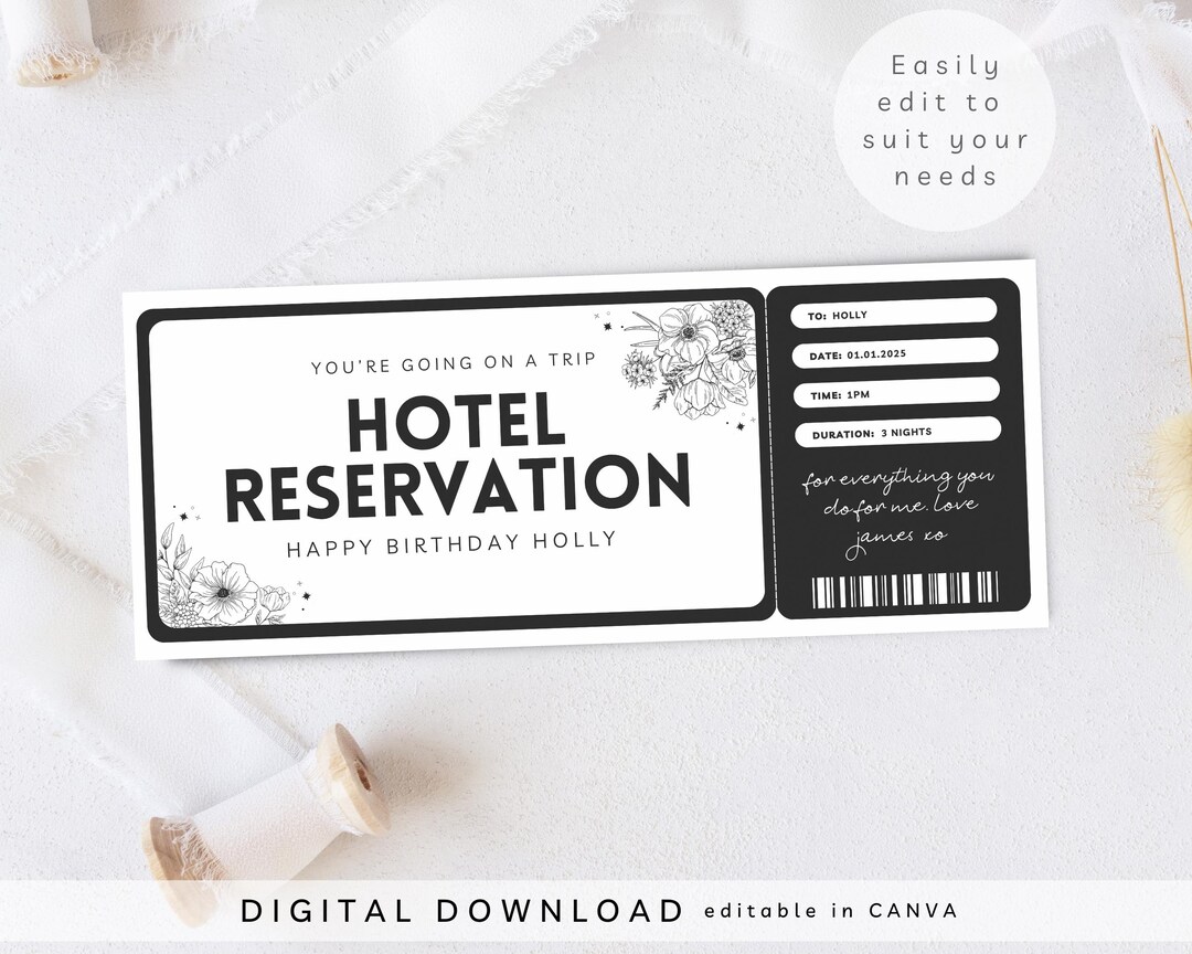 Personalised Surprise Hotel Stay Gift Voucher, Perfect Gift Idea for ...