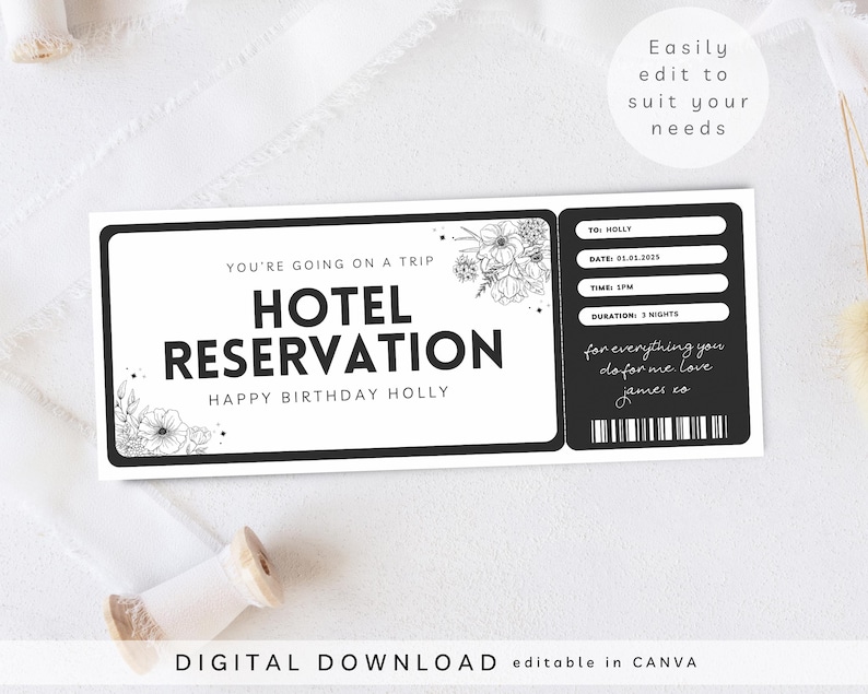 Personalised Surprise Hotel Stay Gift Voucher, Perfect Gift Idea for ...