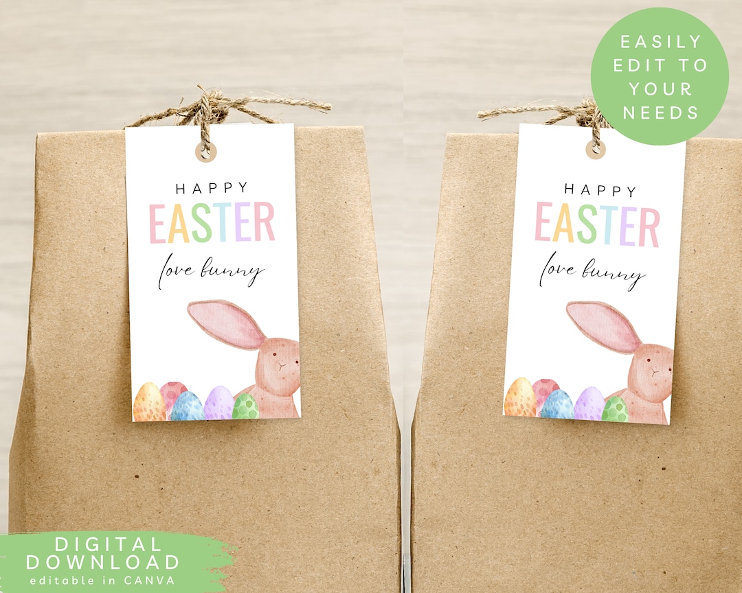 Easter Egg Tags, Easter Party Labels, Easter Bunny Gift Tags, Easter ...