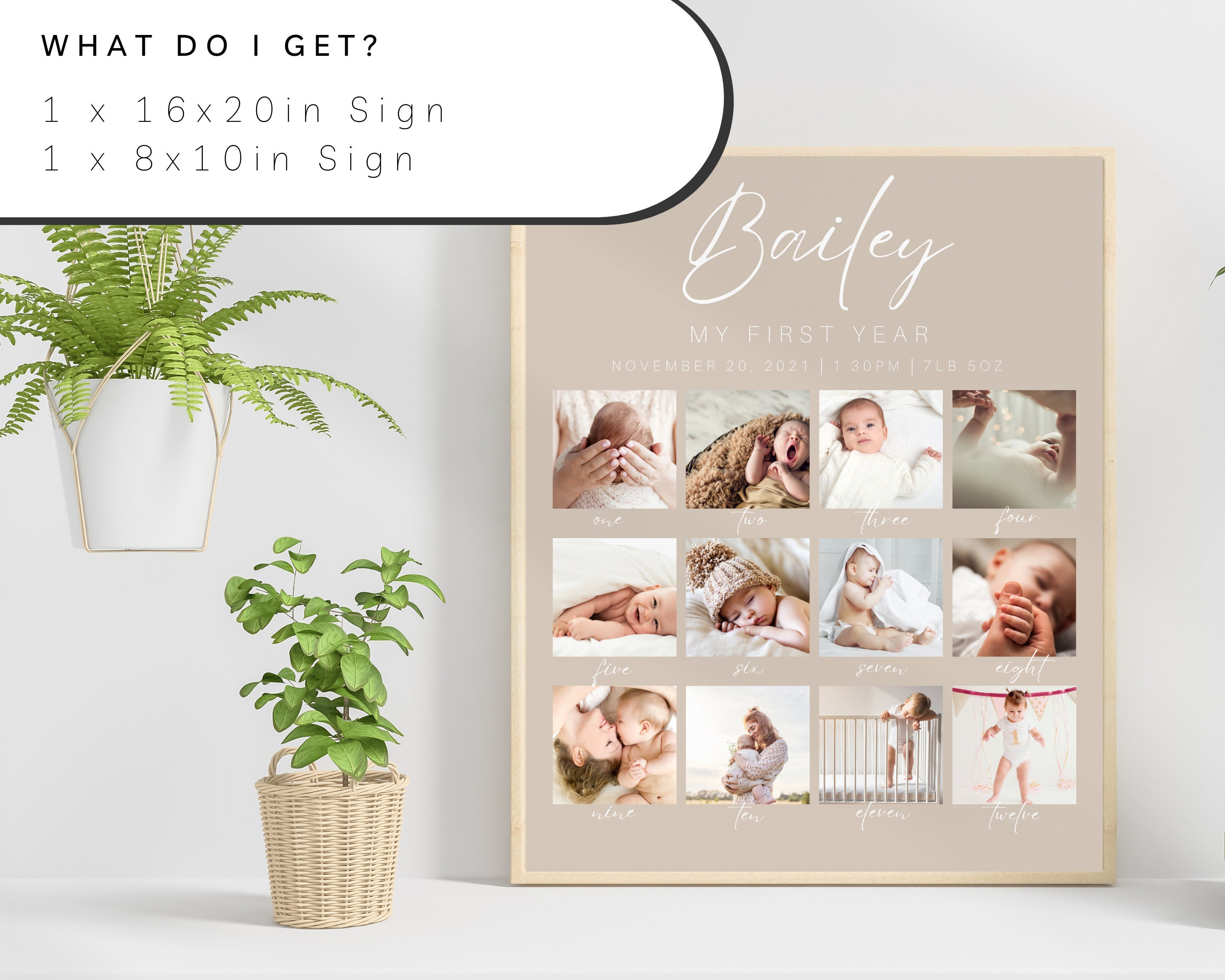 Milestone Birthday Sign Printable Baby's First Year - Etsy UK