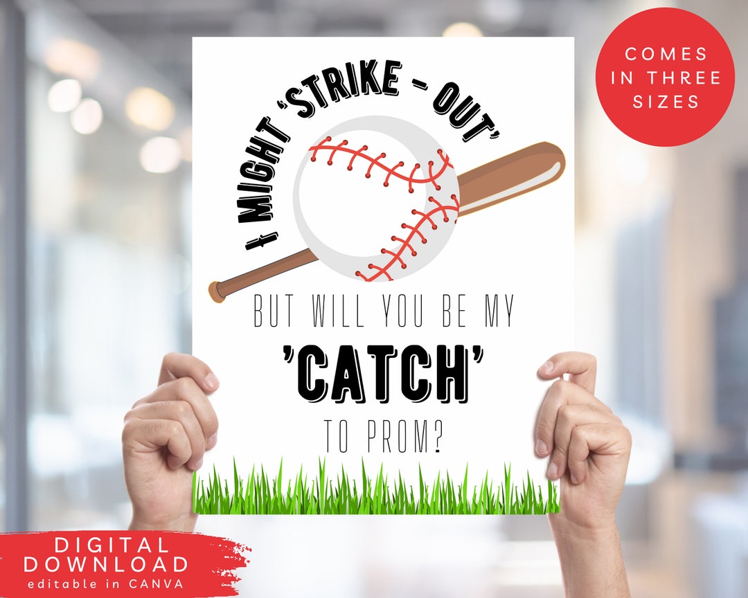 Baseball Promposal Sign, Digital Promposal Ask Idea, Digital Homerun ...