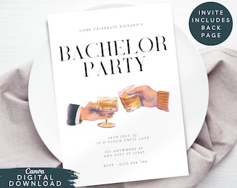 Bachelor Party Invitation, Simply Stag Do Invite, Bachelor Weekend ...