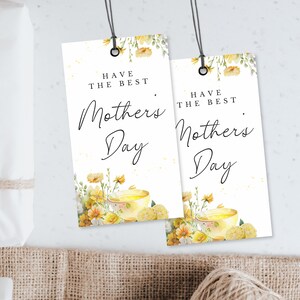 Editable Lemon Mother’s Day Gift Tag, Tea Party Mother Tag, Printable ...