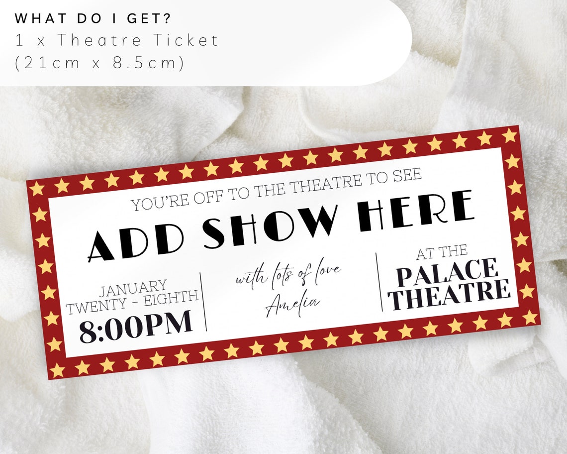 Editable Digital Theatre Ticket Voucher Musical Theatre - Etsy UK