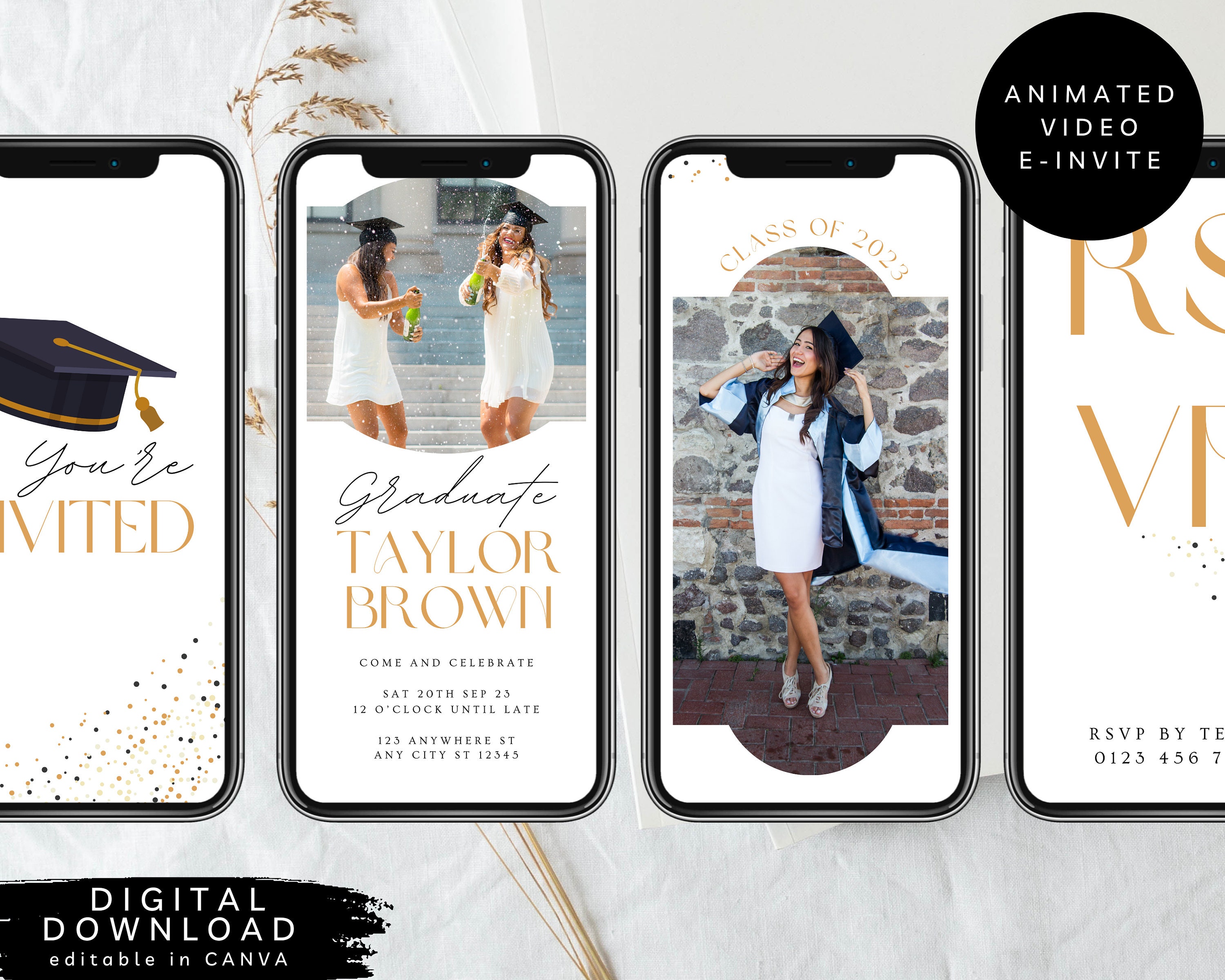 Graduation Party Animated Invite Animated Graduation - Etsy