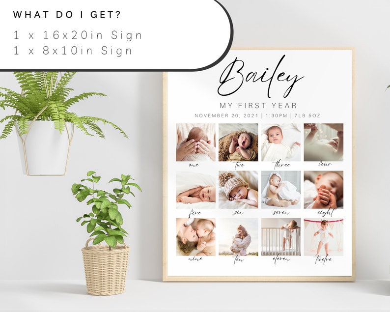 Milestone Birthday Sign Printable Baby's First Year - Etsy UK