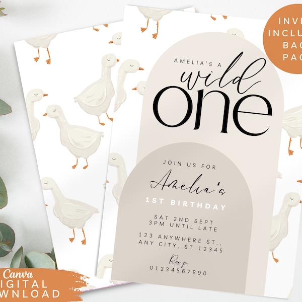 Goose Birthday Invitations - Etsy