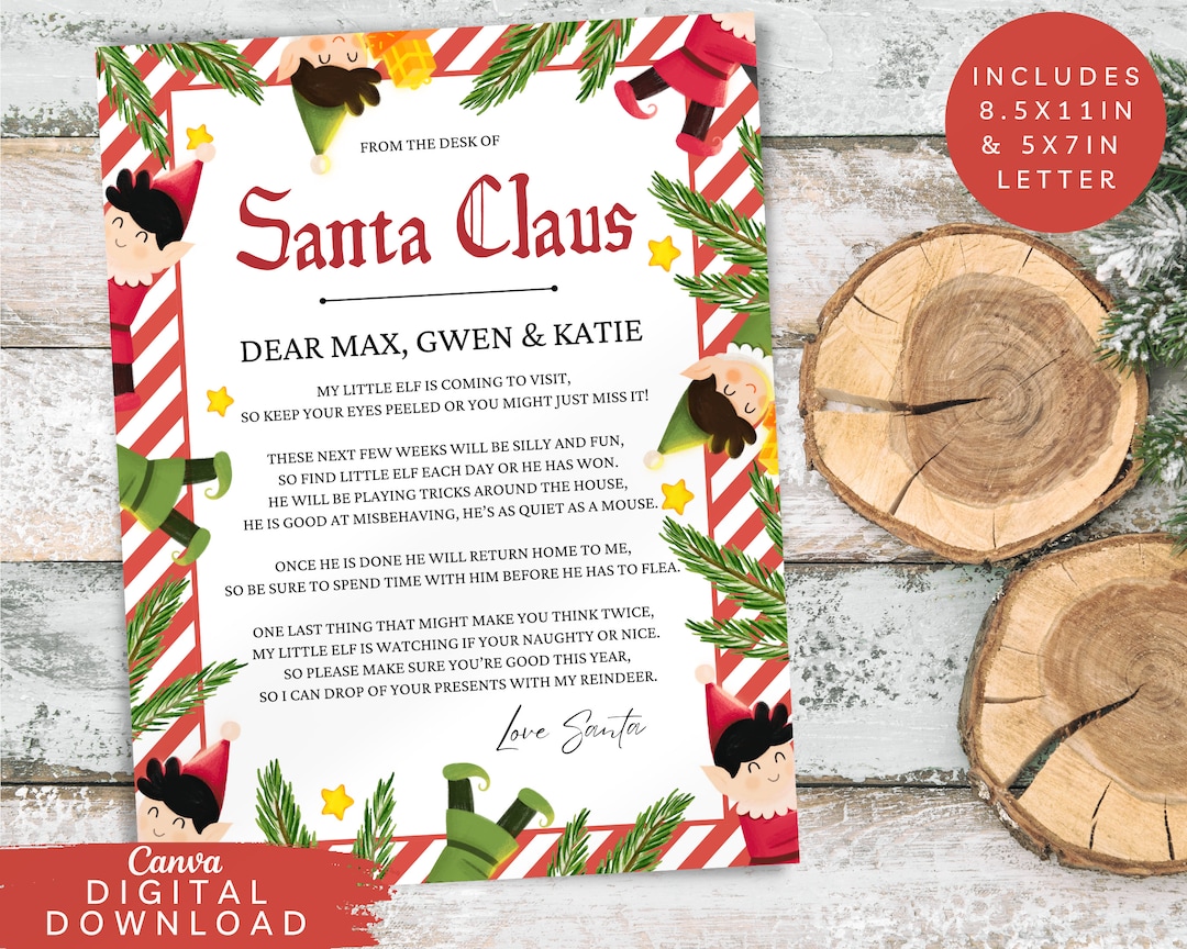 Editable First Time Elf Arrival Letter, Christmas Elf Letter, Elf ...
