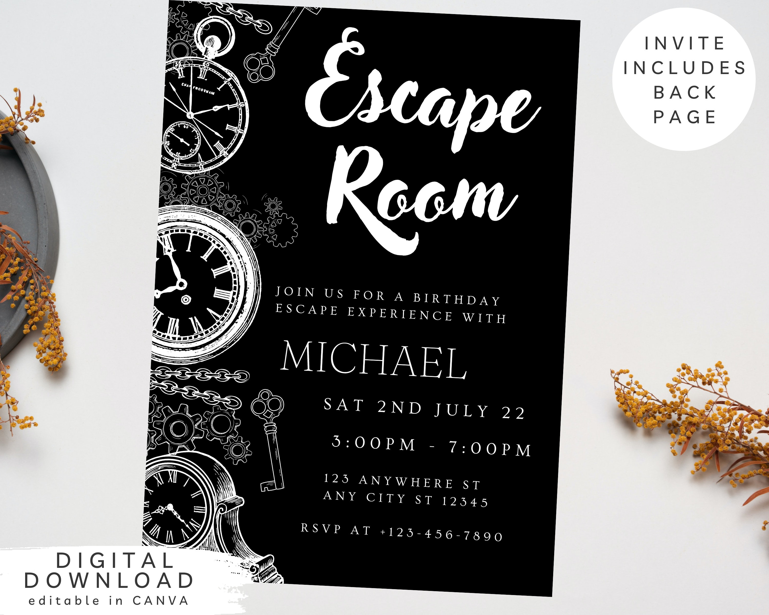 Escape Room Birthday Invitation Escape Room Party Mystery - Etsy