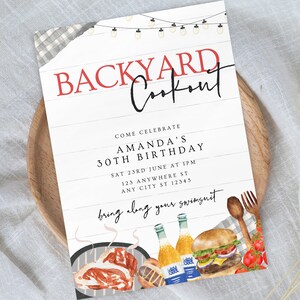 BBQ Cookout Party Invitation, Bbq Pool Party, Summer Cookout Invite ...