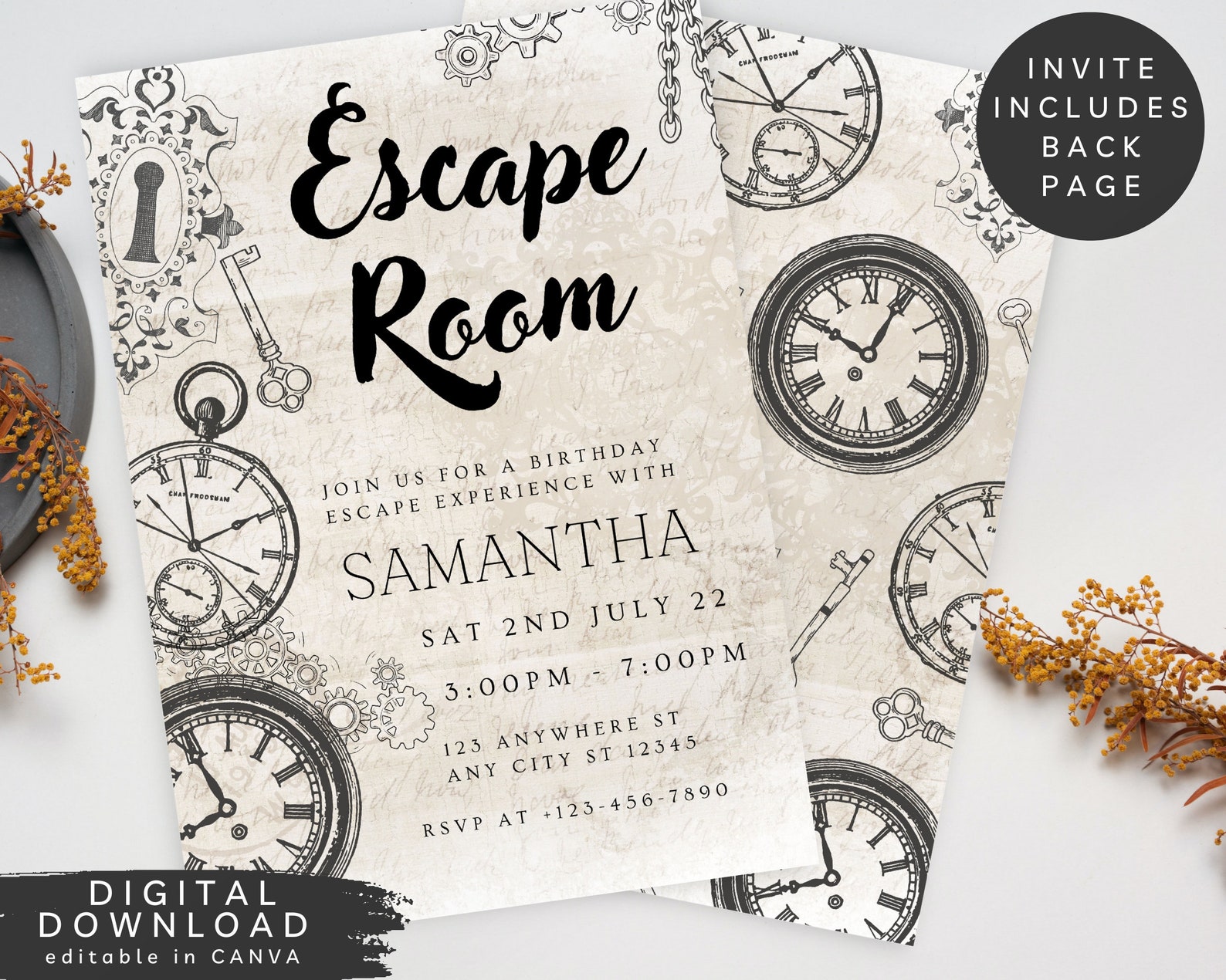 Escape Room Birthday Invitation, Escape Room Party, Mystery Birthday ...