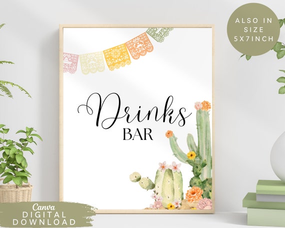 Fiesta Drinks Sign Mexican Bar Sign Fiesta Party Decoration - Etsy