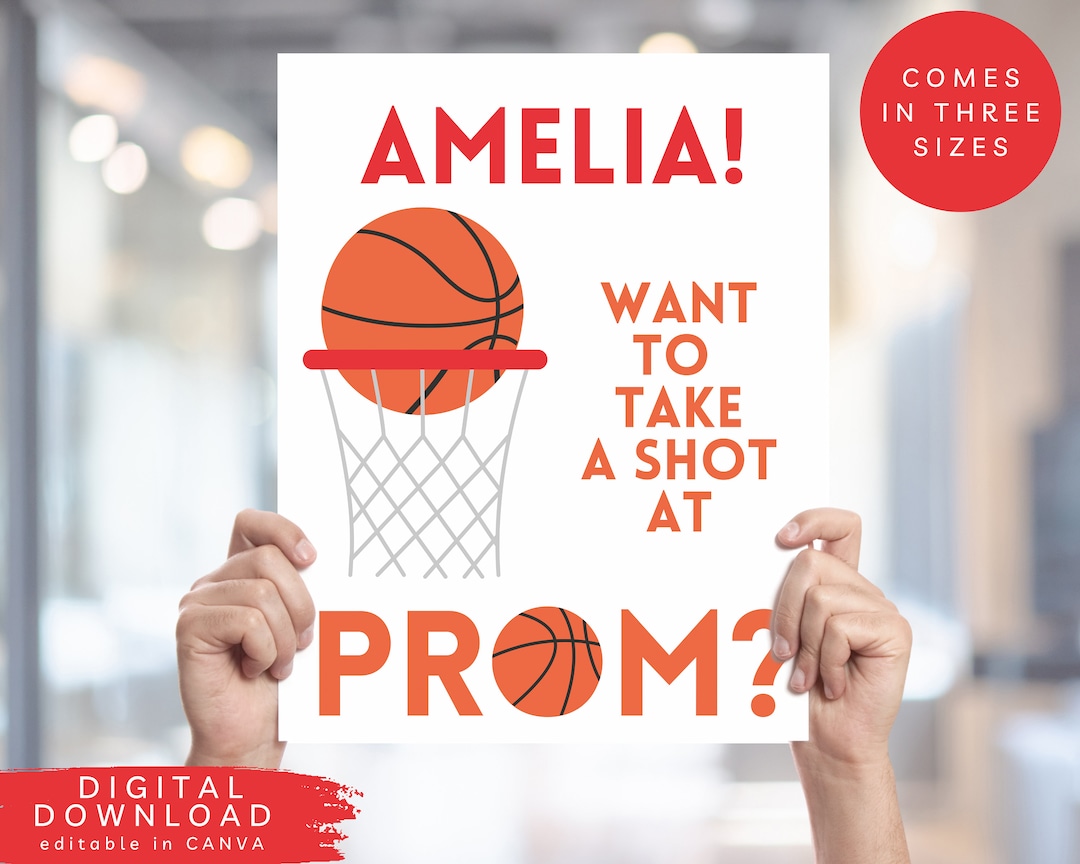 Basketball Promposal Sign, Digital Promposal Ask Idea, Digital Want to ...