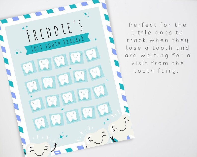 Editable Lost Tooth Tracker Baby Teeth Chart Tooth Chart - Etsy