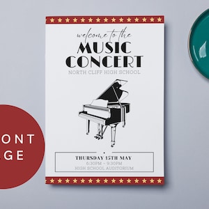 Editable Music Concert Program, High School Music Recital, , Piano ...