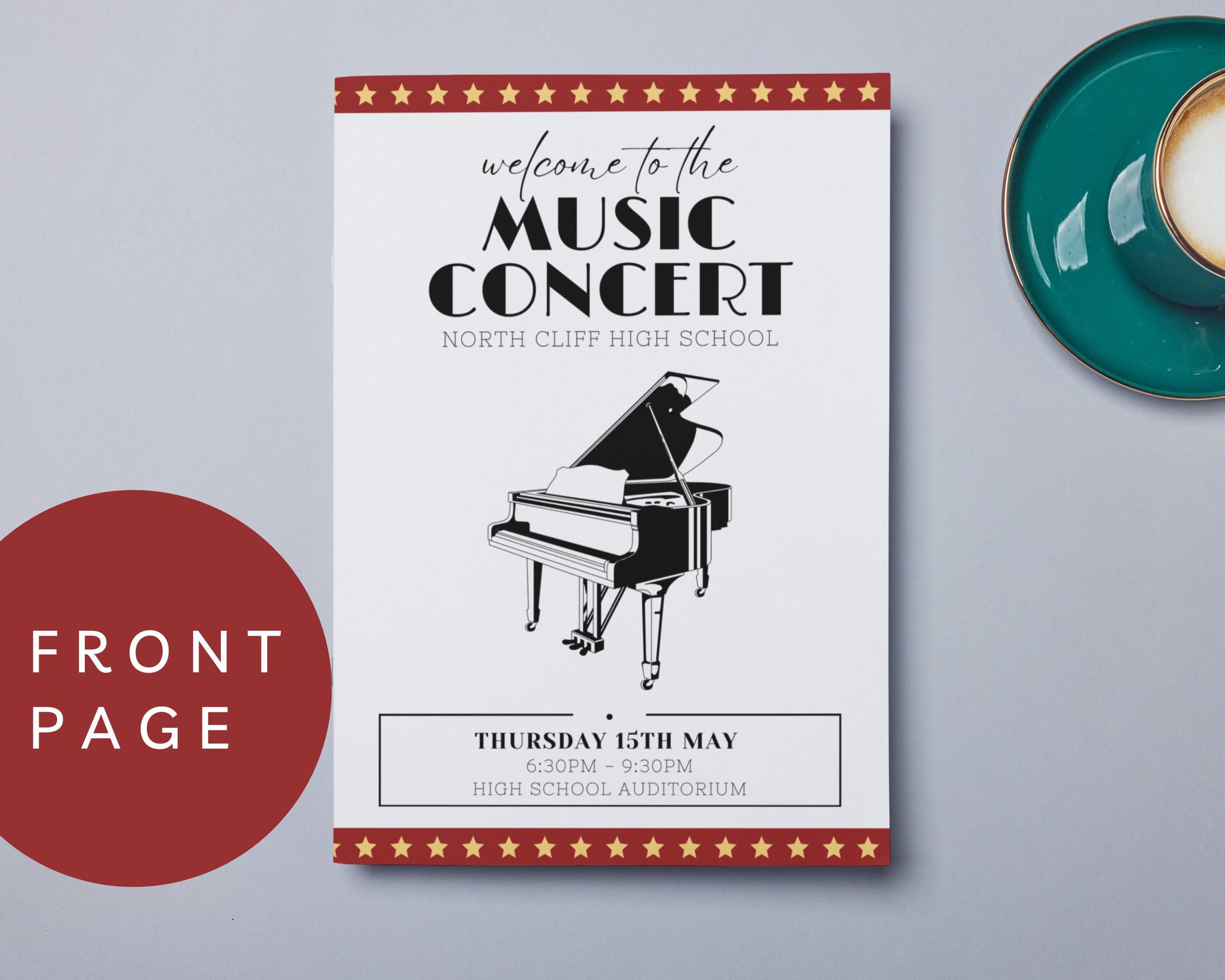 Editable Music Concert Program, High School Music Recital, , Piano ...
