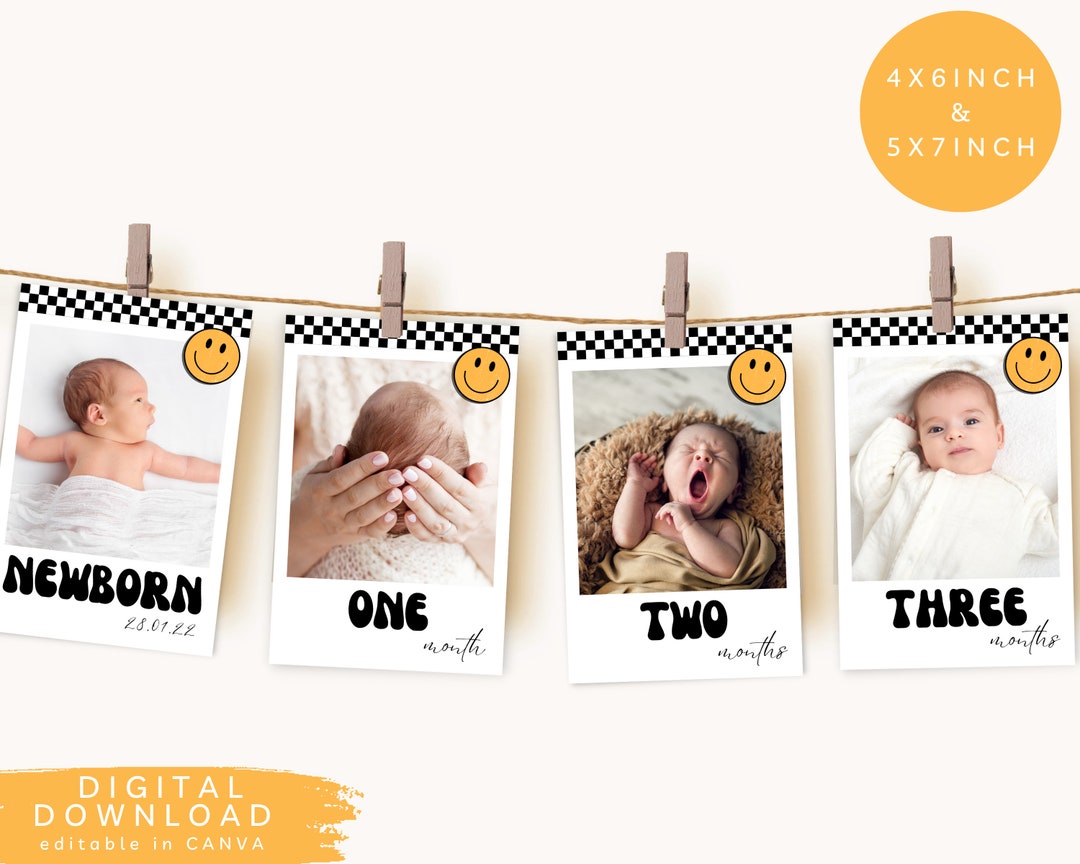 Monthly Milestone Birthday Banner, One Happy Dude 1st Birthday Banner ...