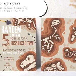 Fossil Birthday Invite, Dinosaur Birthday Invite, Dino Dig Invite ...