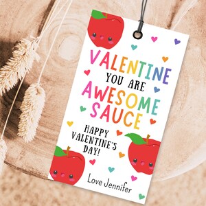 Editable Valentines Applesauce Gift Tag, Friends Valentines Tag ...