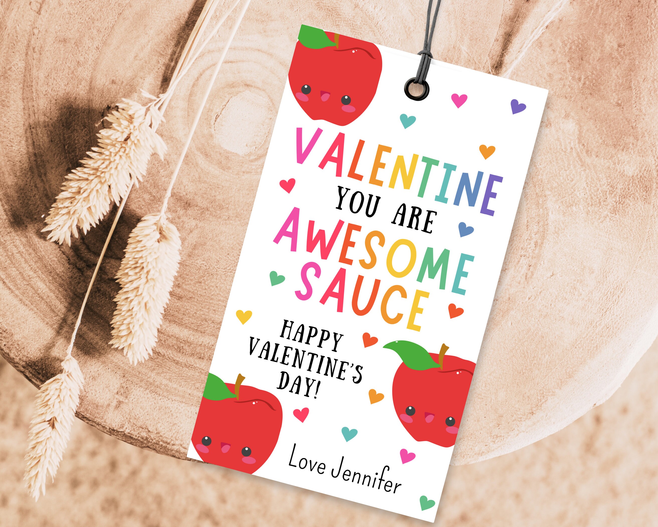 Editable Valentines Applesauce Gift Tag, Friends Valentines Tag ...