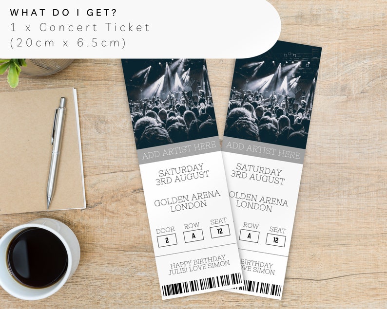 Editable Digital Concert Ticket Voucher Music Gig Surprise - Etsy