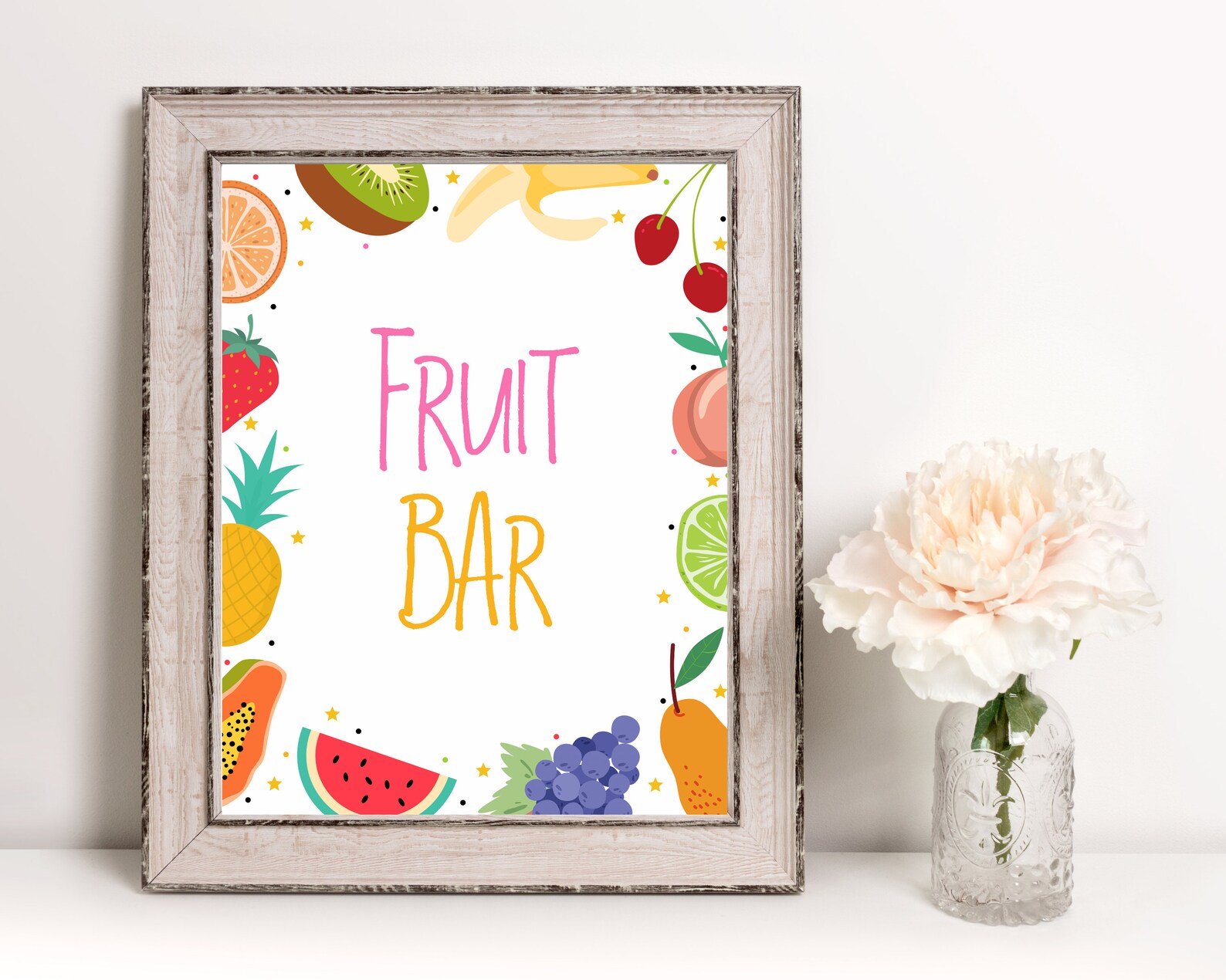 Two-tti Frutti Fresh Fruit Sign, Fruit Party Sign, Tropical Juice Bar ...