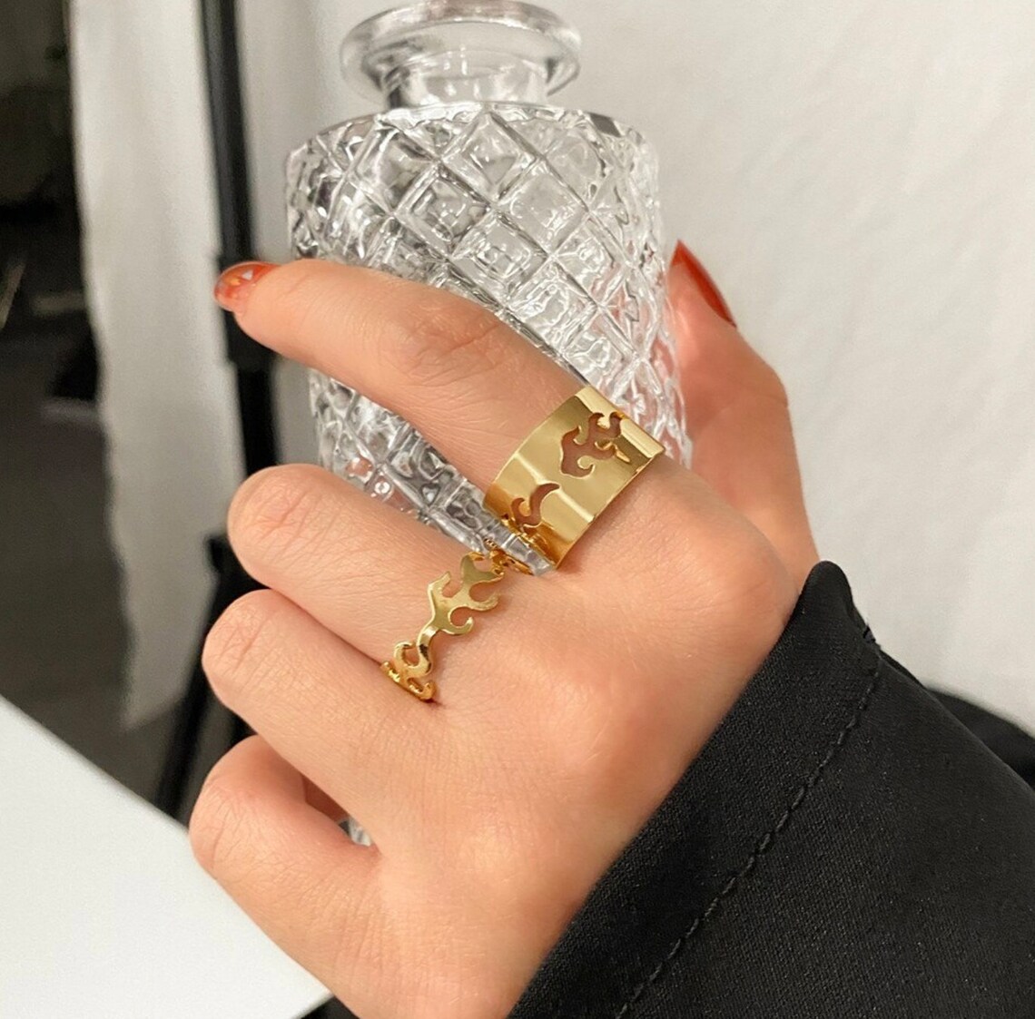 Twin Flame Matching Rings Set, Couple's Rings, Friendship Rings, Silver ...