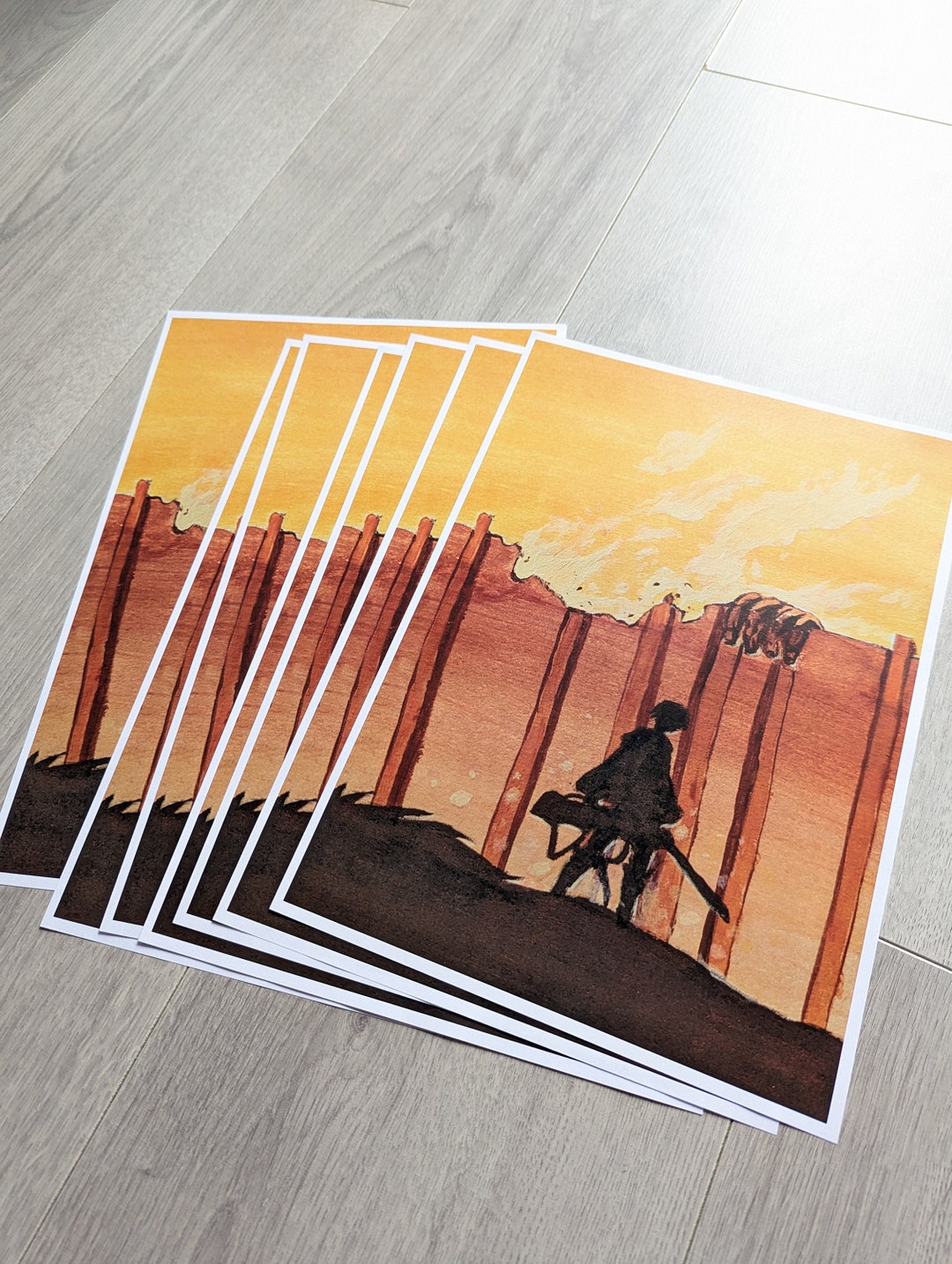 Attack on Titan Art Print NOW FRAMED AOT Levi Wall Maria Action Scene ...