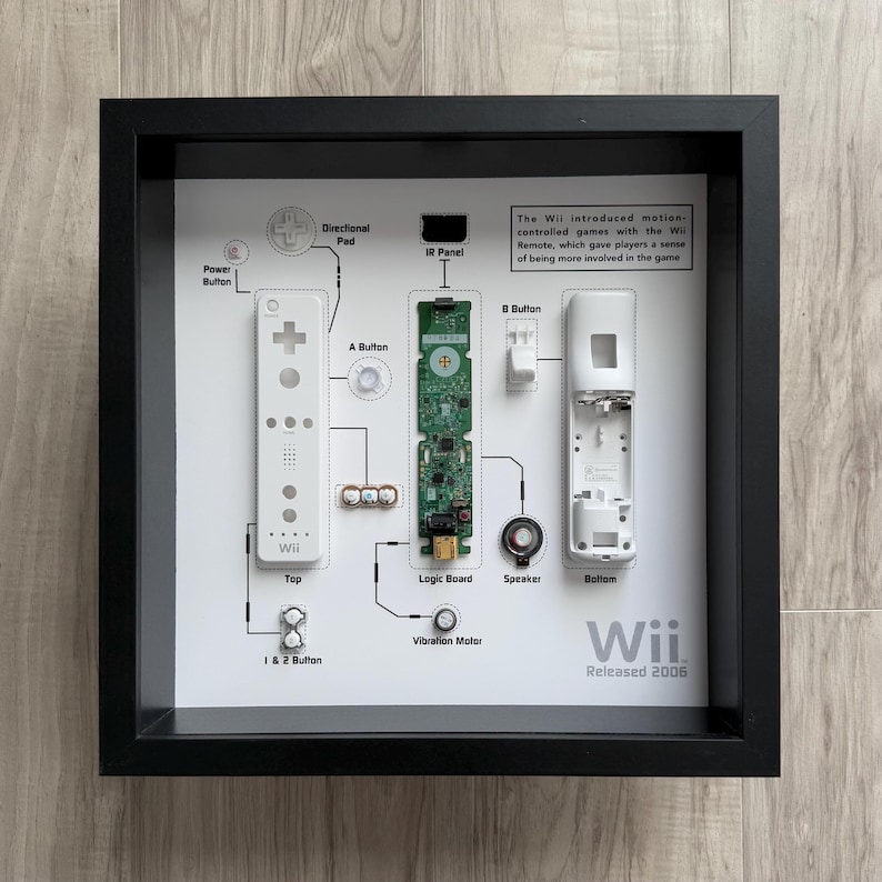 White Wii Controller Teardown Art - Etsy