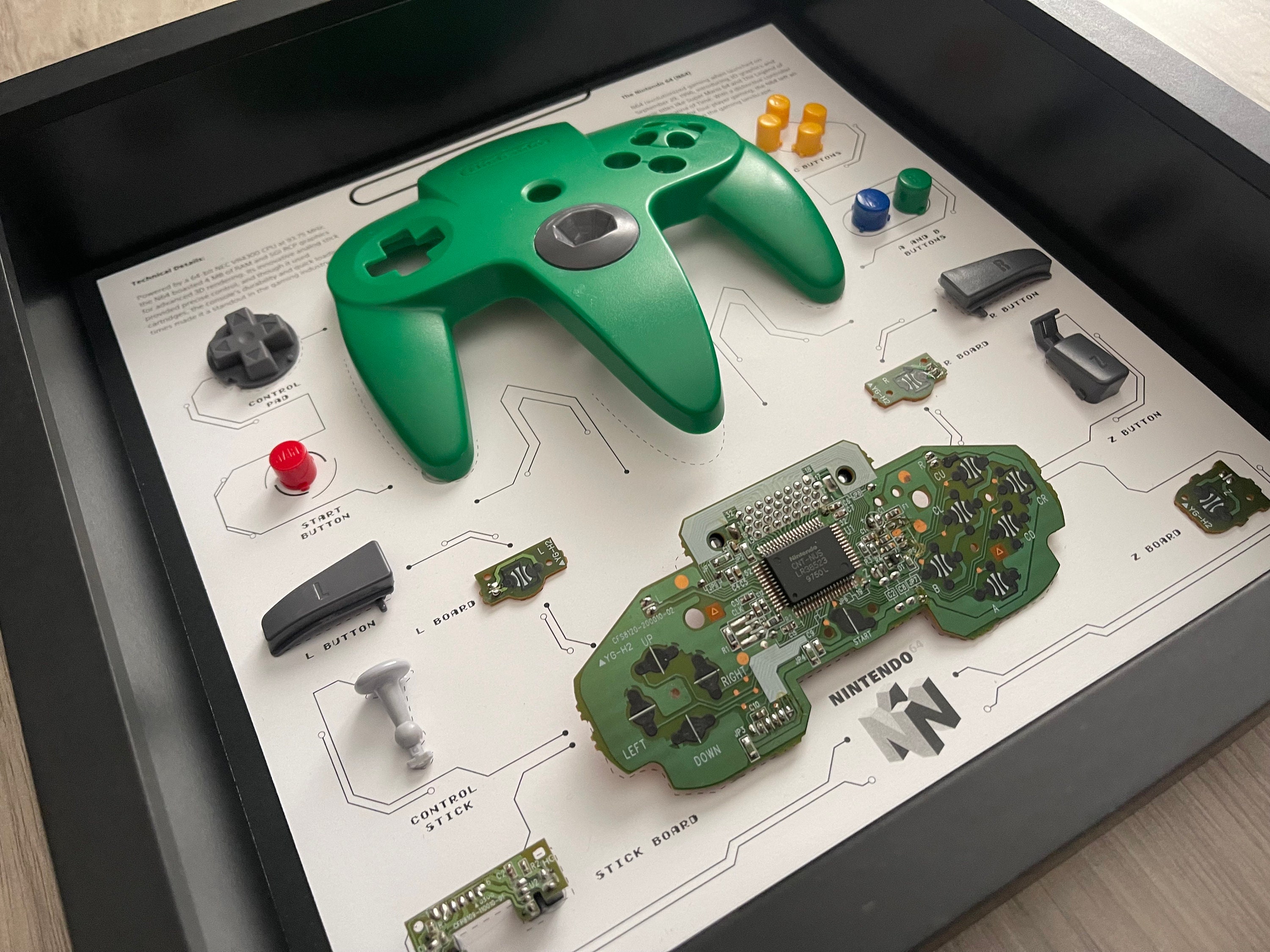 Green Nintendo64 Controller Teardown Art - Etsy