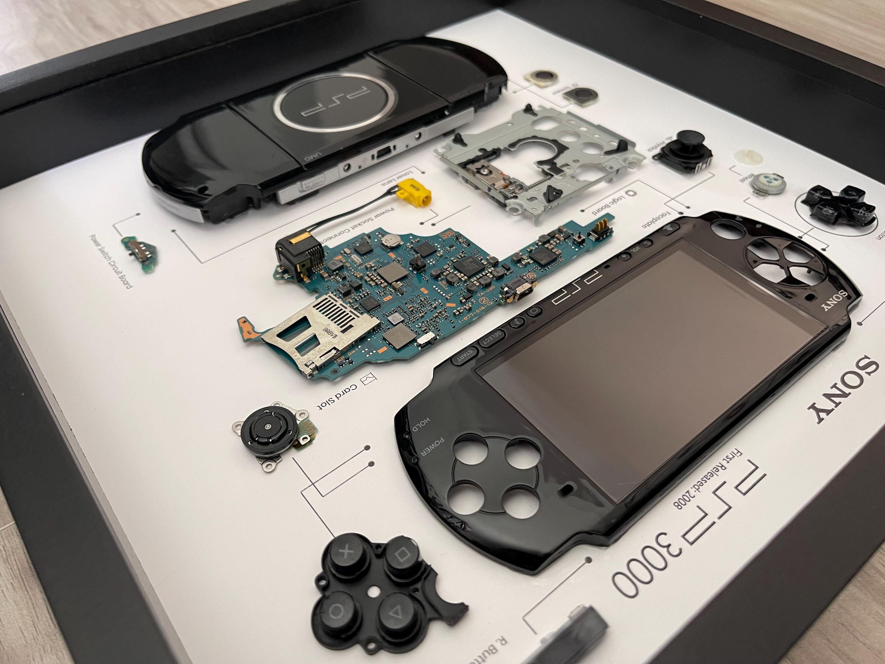Black PSP3000 Teardown Art - Etsy