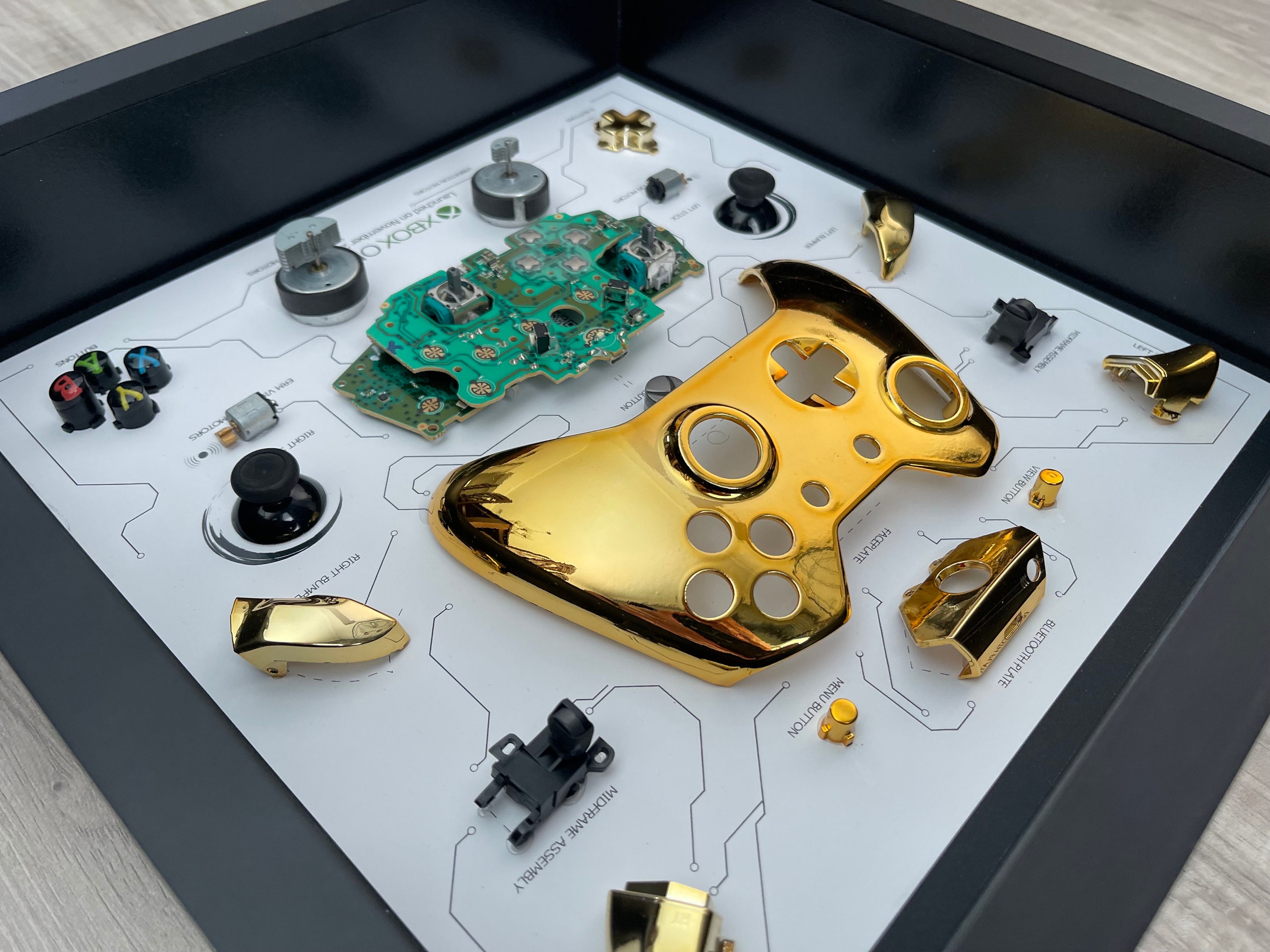 Chrome Gold Xbox One Controller Teardown Art - Etsy